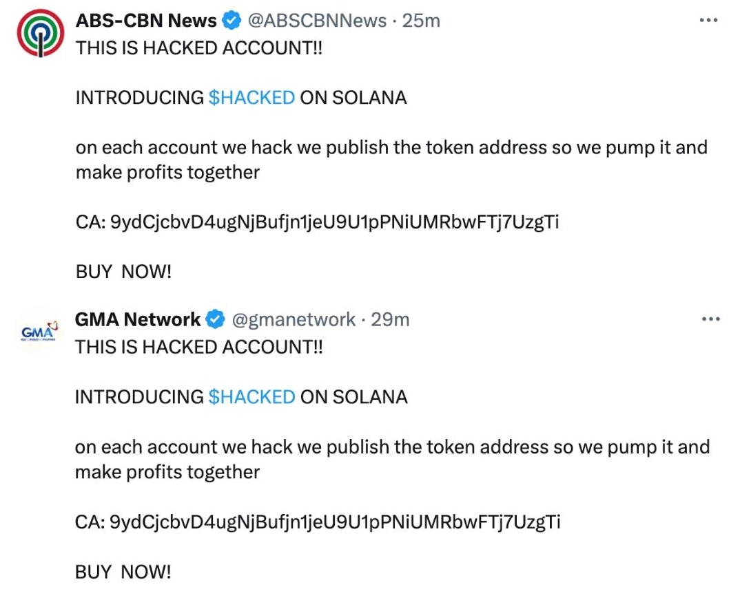 X Accounts Hacking Incident to Promote Scam Solana Memecoin | Yondu